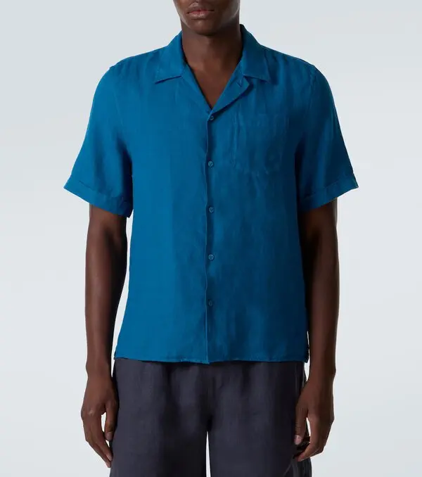 Vilebrequin Charli Linen Bowling Shirt - Blue