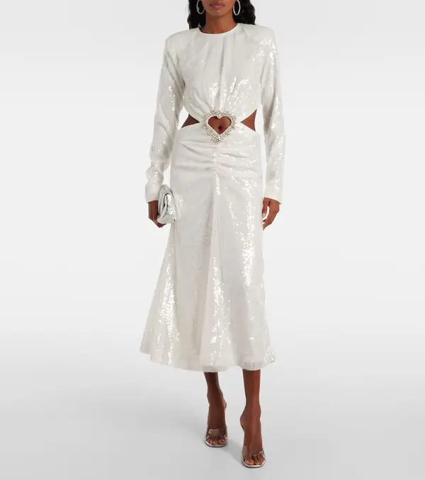 ROTATE BY BIRGER CHRISTENSEN Bridal Sequined Midi Dress