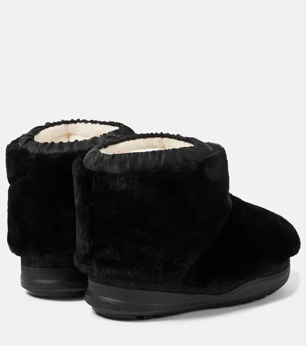 Bogner Shearling-trimmed Leather Ankle Boots - Black