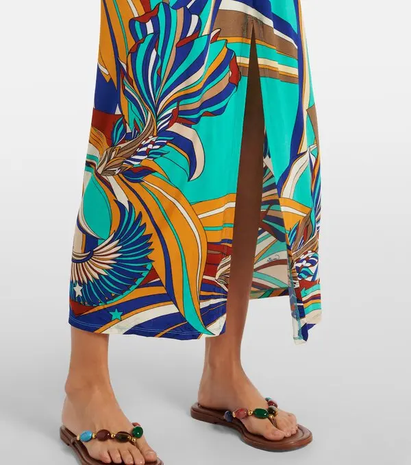 Camilla Draped Printed Maxi Dress