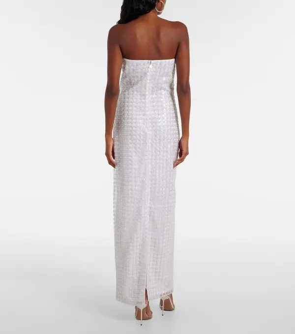 ROTATE BY BIRGER CHRISTENSEN Bridal Beaded Sequined Maxi Dress