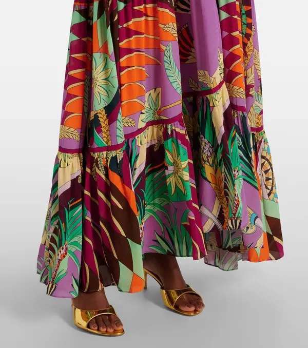Camilla Gathered Printed Maxi Dress