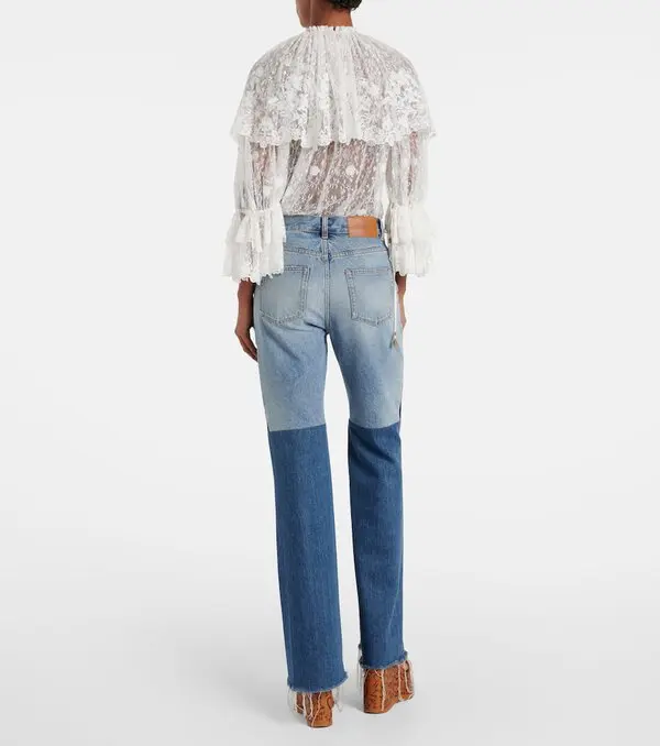 Chloé Patchwork Flared Jeans