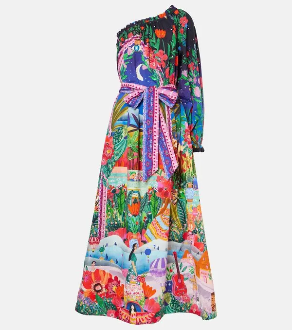 Camilla One Shoulder Cotton Maxi Dress