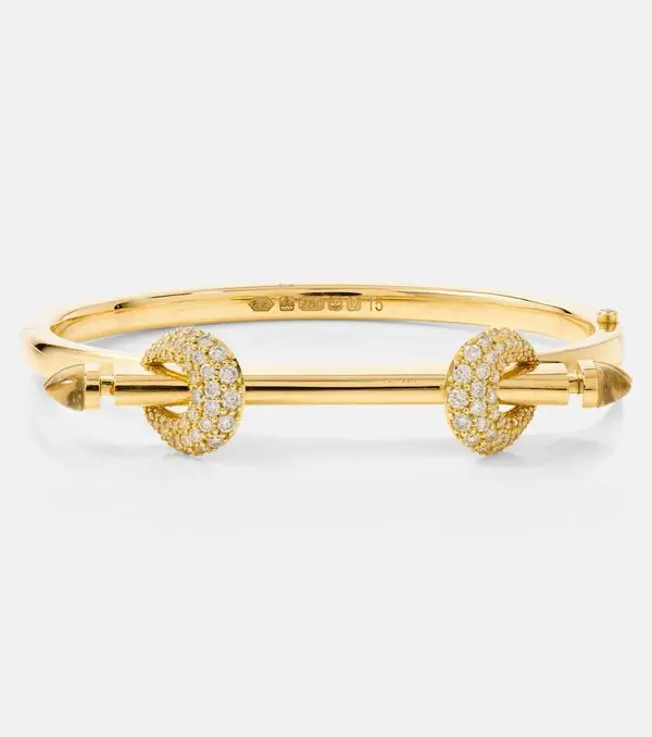 ANANYA 18kt Yellow Diamond And Quartz Chakra Icon Bracelet - Gold