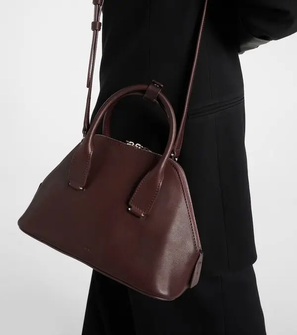 THE ROW Devon Mini Leather Tote - Brown