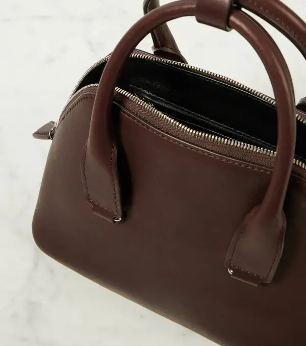 THE ROW Devon Mini Leather Tote - Brown