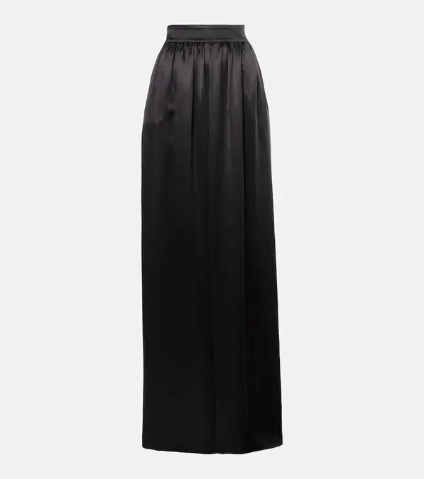 Dolce & Gabbana Silk Satin Maxi Skirt - Black