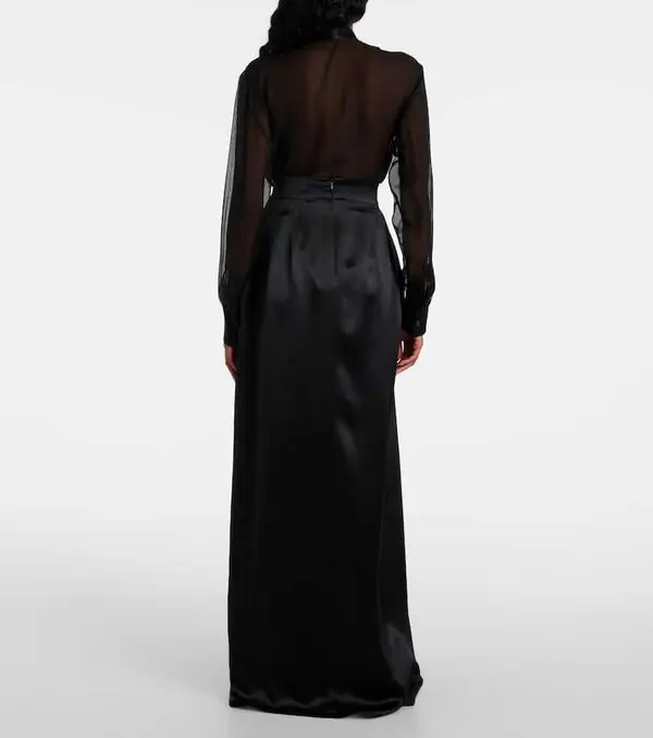 Dolce & Gabbana Silk Satin Maxi Skirt