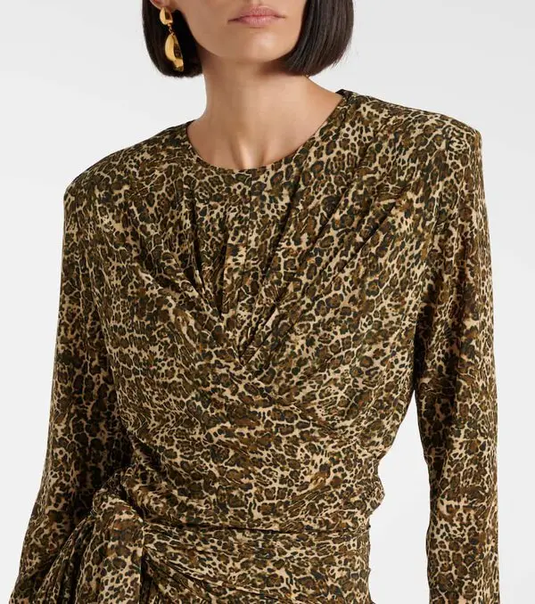 Isabel Marant Étoile Zeidi Leopard-print Draped Maxi Dress
