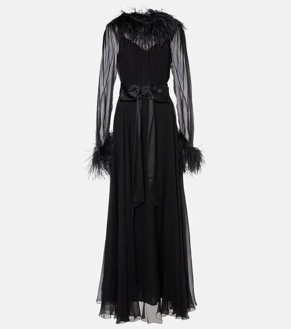 Dolce & Gabbana Feather-trimmed Gown