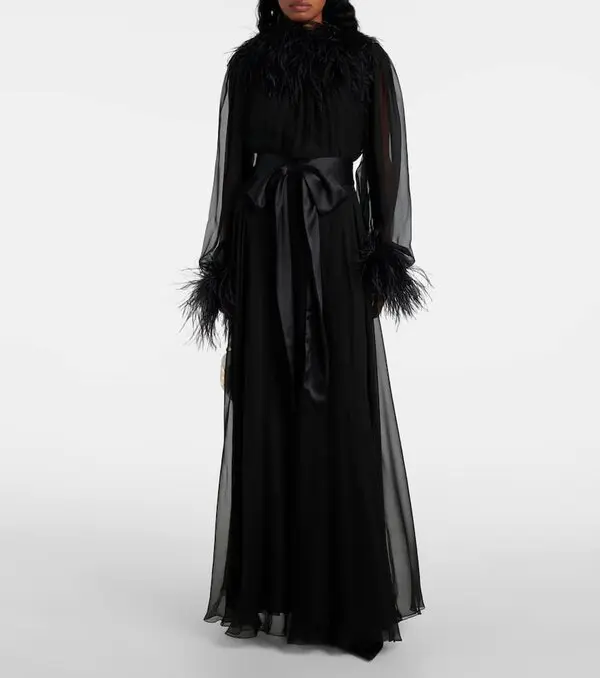 Dolce & Gabbana Feather-trimmed Gown