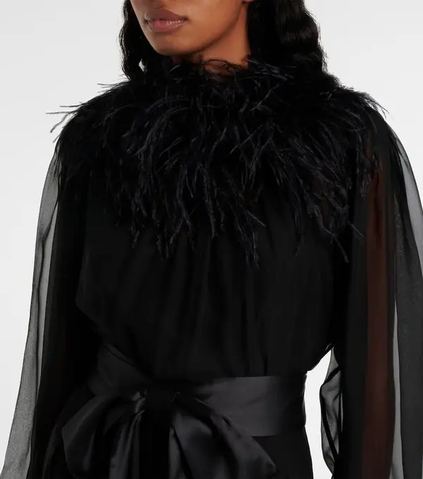 Dolce & Gabbana Feather-trimmed Gown