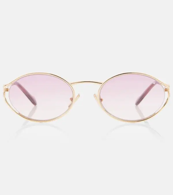 Miu Miu Mu 52ys Oval Sunglasses - Pink