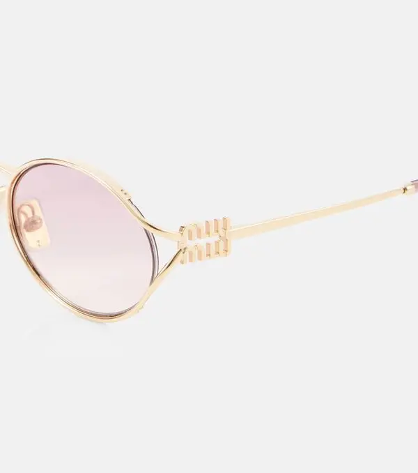 Miu Miu Mu 52ys Oval Sunglasses - Pink