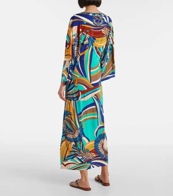 Camilla Draped Printed Maxi Dress