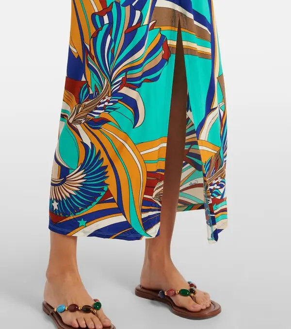 Camilla Draped Printed Maxi Dress