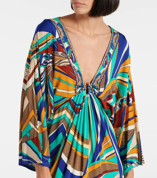 Camilla Draped Printed Maxi Dress