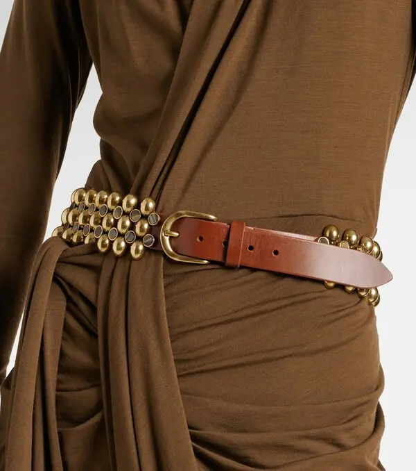 Isabel Marant Étoile Embellished Leather Belt - Brown