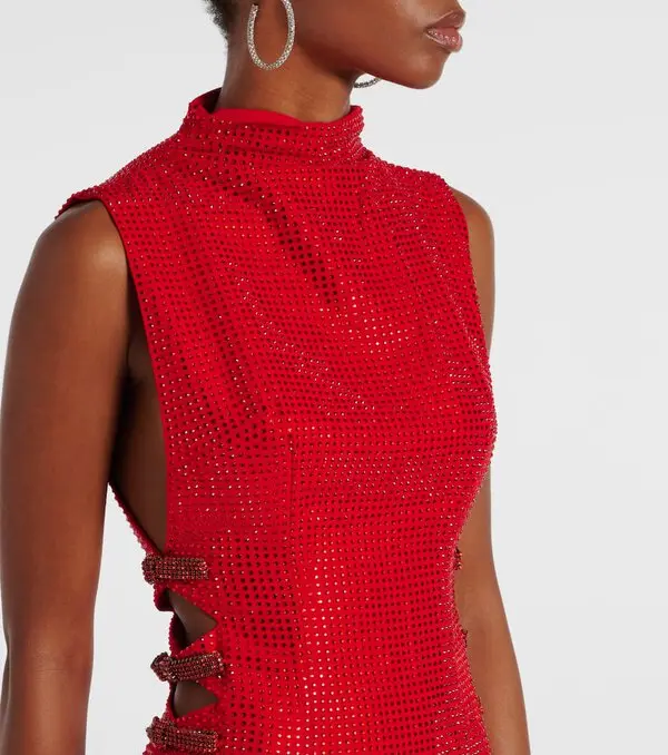 SELF-PORTRAIT Embellished Cutout Crepe Gown