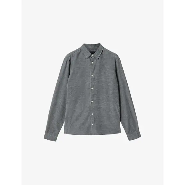 ALLSAINTS Lorella Spread-collar Organic Cotton-blend Shirt - Light Grey