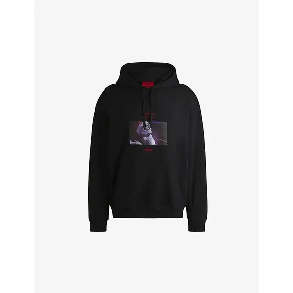Hugo Graphic-print Cotton-jersey Hoody