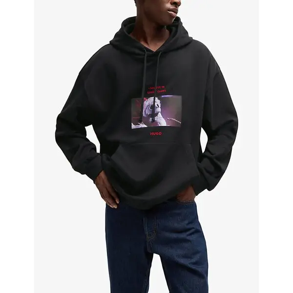 Hugo Graphic-print Cotton-jersey Hoody