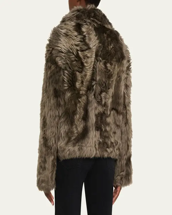 YVES SALOMON Short Lamb Shearling Jacket - Alpes