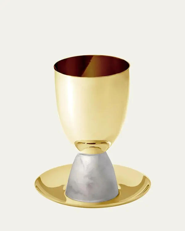 ANNA NEW YORK Coluna Kiddush Cup - Marble And Gold