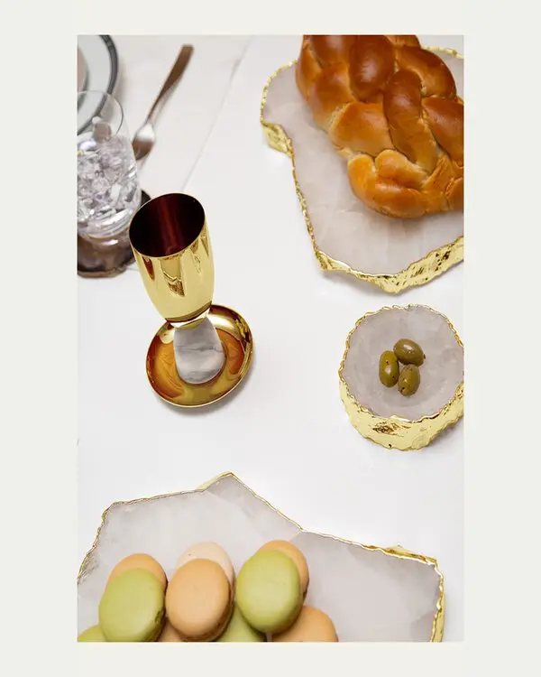 ANNA NEW YORK Coluna Kiddush Cup - Marble And Gold