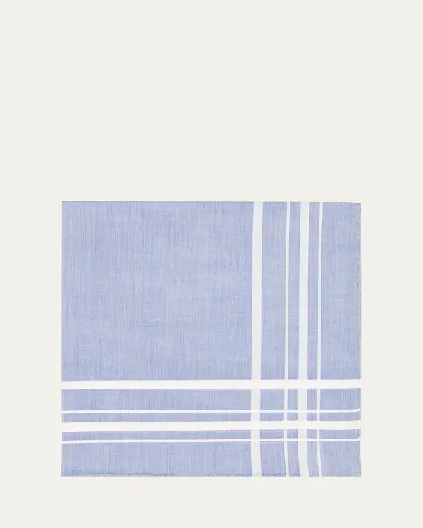 Simonnot Godard Egyptian Cotton Check Pocket Square