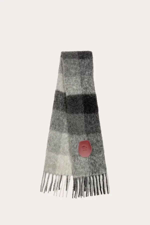 LIFFNER Pull Through Scarf Gray Check - Grey