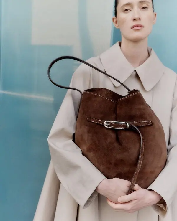 LIFFNER Large Belted Bucket Bag - Brown
