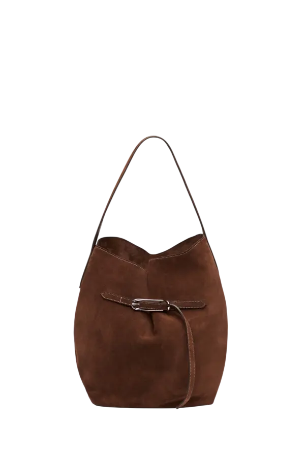 LIFFNER Large Belted Bucket Bag - Brown