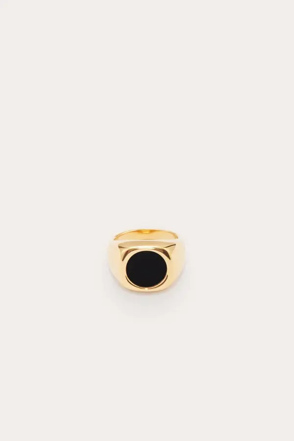 LIFFNER Sunken Stone Signet Ring - Gold