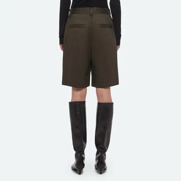 Helmut Lang Utility Shorts In Cotton Chino Twill - Dark Moss