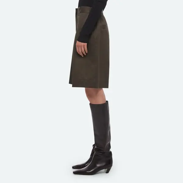 Helmut Lang Utility Shorts In Cotton Chino Twill - Dark Moss