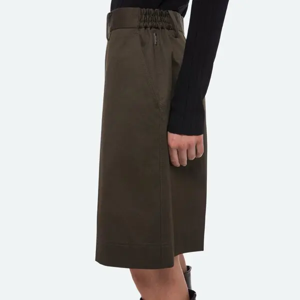 Helmut Lang Utility Shorts In Cotton Chino Twill - Dark Moss