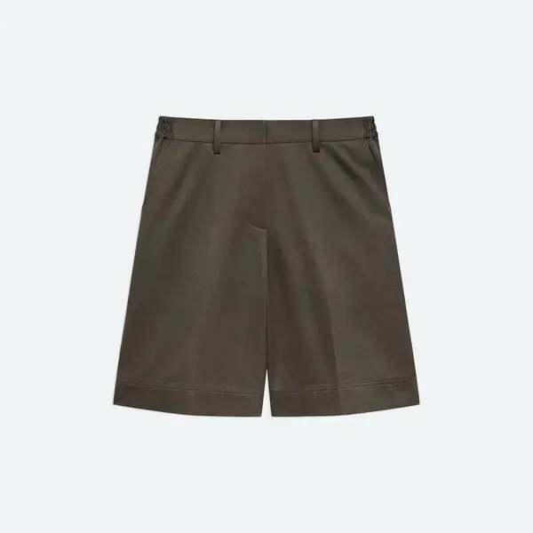 Helmut Lang Utility Shorts In Cotton Chino Twill - Dark Moss