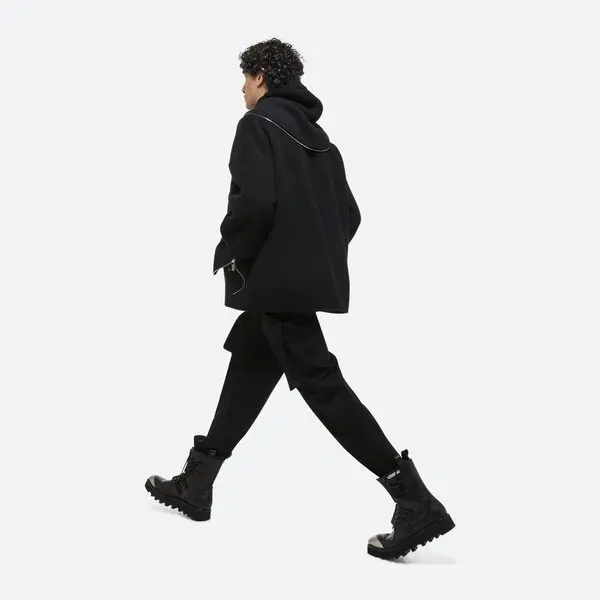 Helmut Lang Double-faced Cocoon Zip-up Jacket - Black