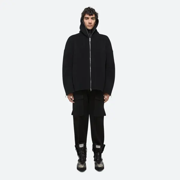 Helmut Lang Double-faced Cocoon Zip-up Jacket - Black