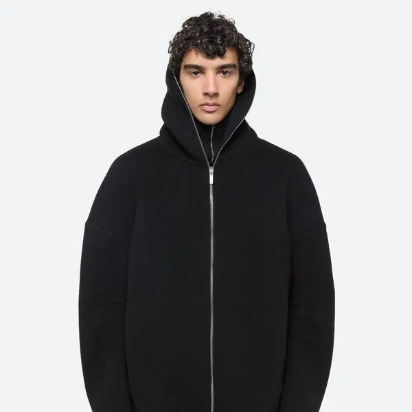 Helmut Lang Double-faced Cocoon Zip-up Jacket - Black