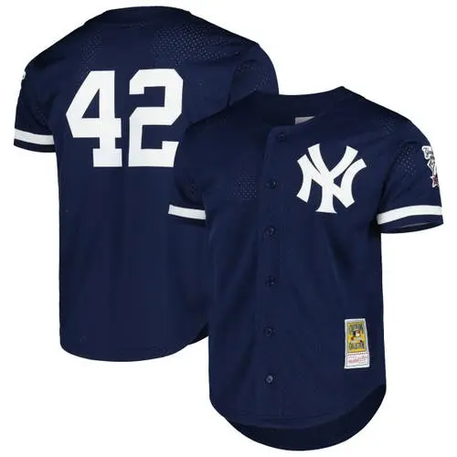 Mitchell & Ness Mariano Rivera Cooperstown Collection Mesh Batting Practice Button-up Jersey - Navy