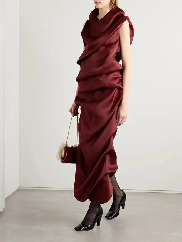 Khaite Luola Draped Silk-gazar Blouse