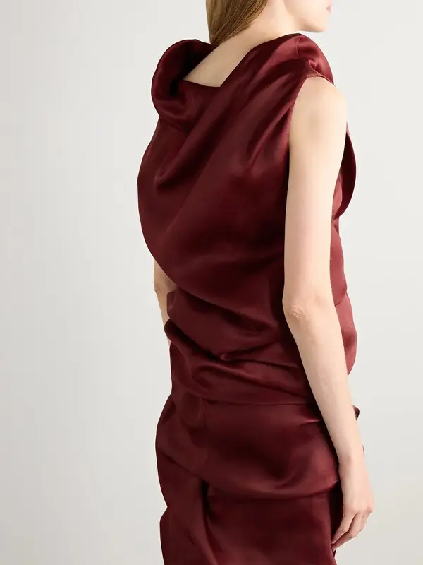 Khaite Luola Draped Silk-gazar Blouse
