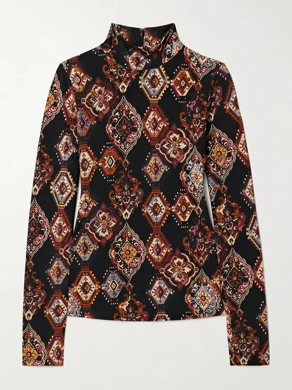 Cara Cara Suzie Printed Turtleneck Top