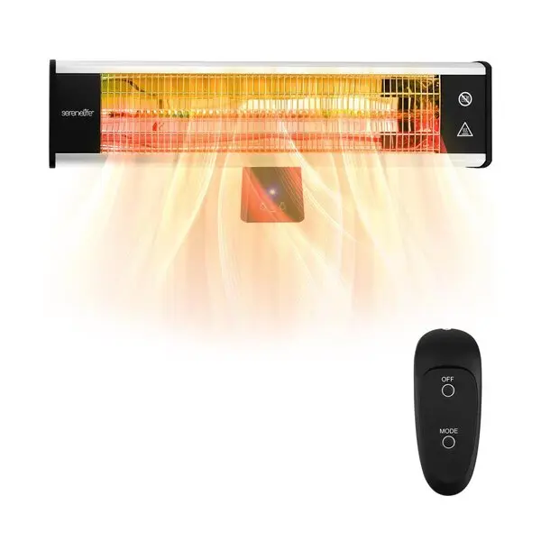 SERENELIFE Wall Mounting Patio Heater - Black