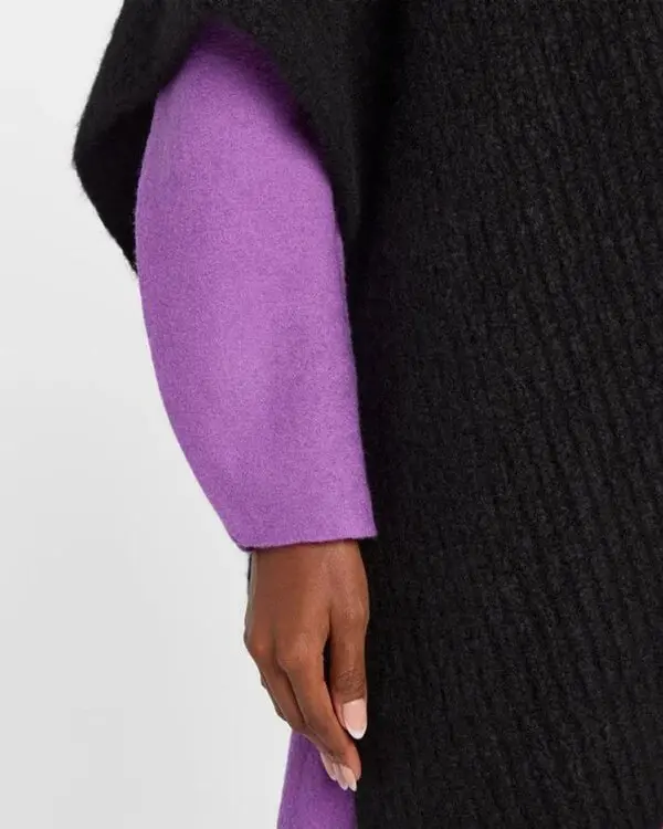 Sofia Cashmere Knitted Cape - Black