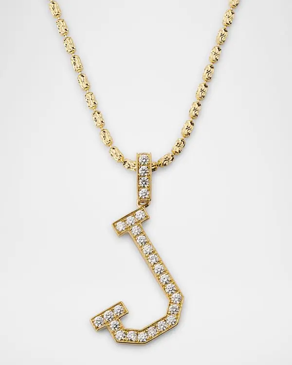Neiman Marcus 18k Yellow Gold Diamond "j" Necklace - Diamonds