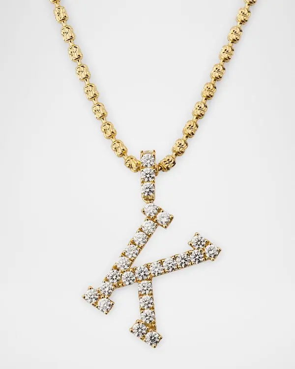 Neiman Marcus 18k Yellow Gold Diamond Initial Necklace - Diamonds